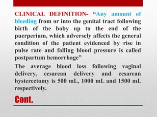 POST PARTUM HEMORRHAGE PPH POST PERTUM DELIVERY | PPTX