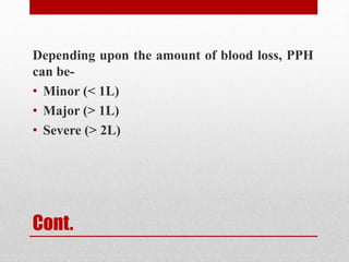 POST PARTUM HEMORRHAGE PPH POST PERTUM DELIVERY | PPTX