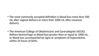 PPH.pptx post partum haemorrhage Excessive bleeding after childbirth ...
