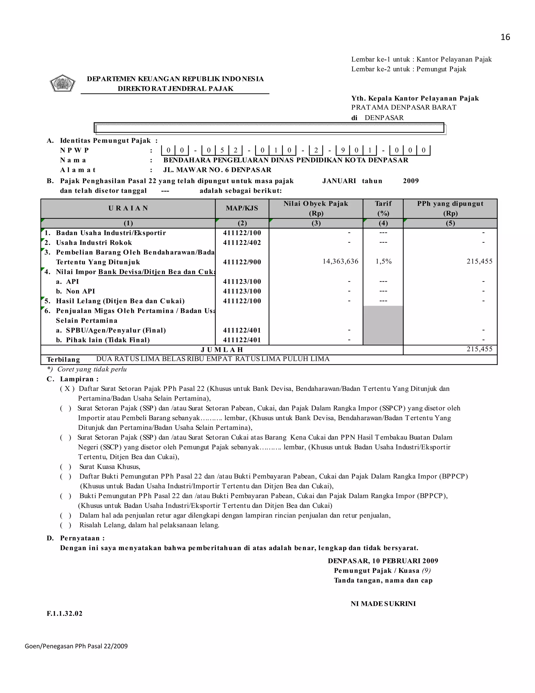 Pph 22 dan ppn bendahara | PDF