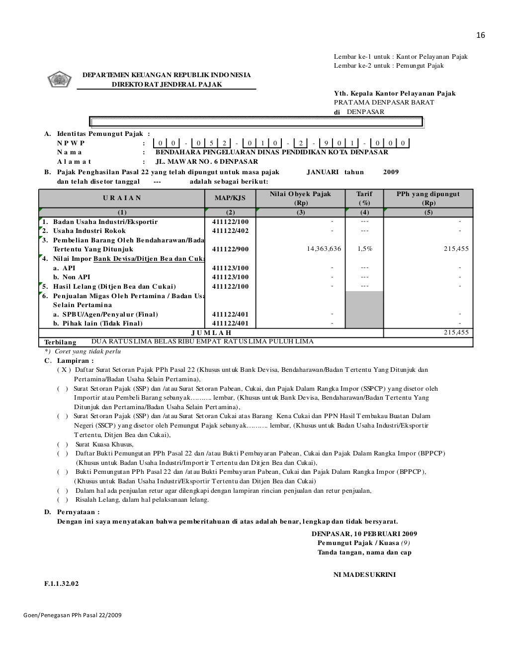 Pph 22 dan ppn bendahara