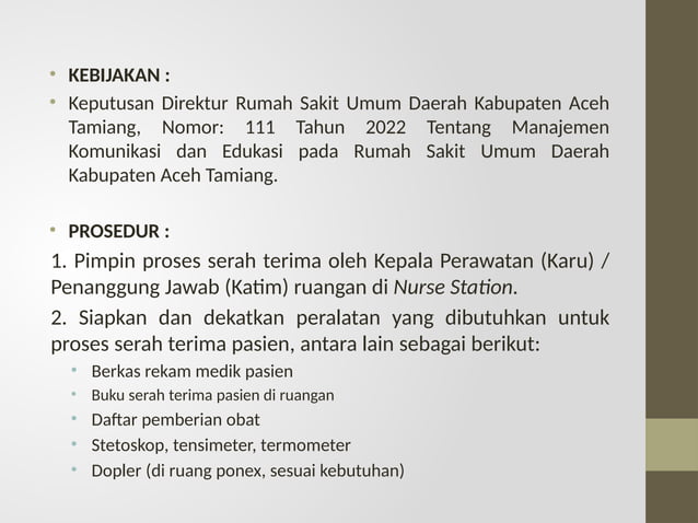 POWER POINT HAND OVER SBAR DI RUMAH SAKIT.pptx