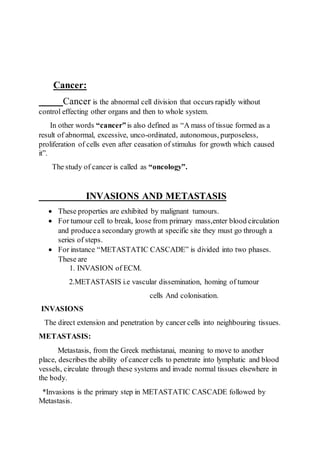 cancer invasion and metastasis | PDF