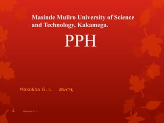 Pph diagnosis and management | PPTX