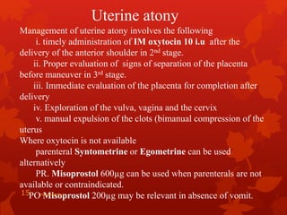 Pph diagnosis and management | PPTX | Pregnancy | Reproductive Health