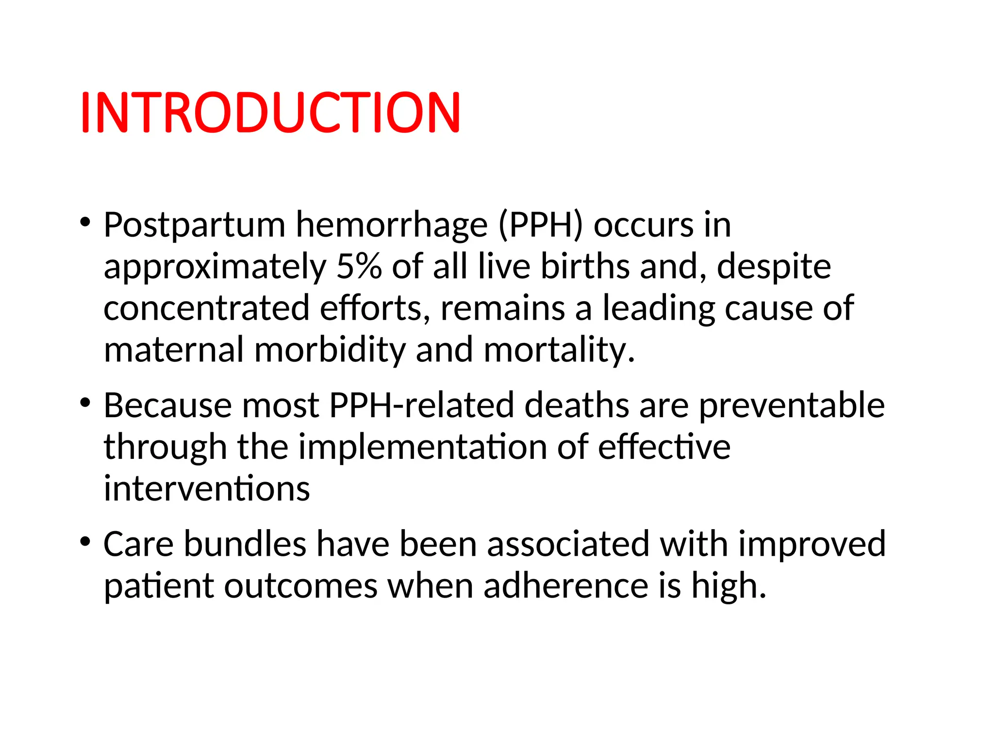 Postpartum hemorrhage Emergency bundle care. | PPTX