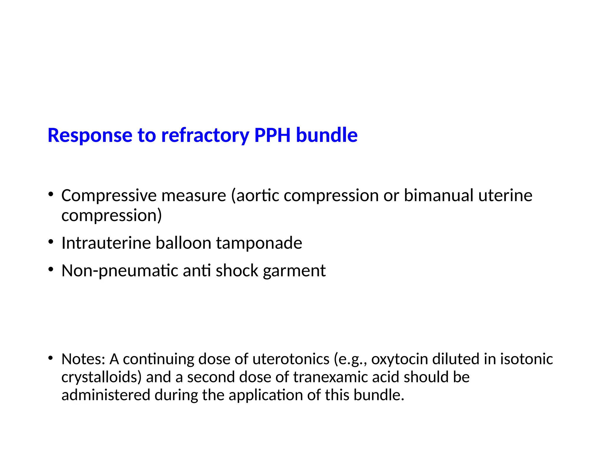 Postpartum hemorrhage Emergency bundle care. | PPTX