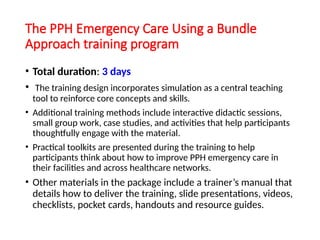 Postpartum hemorrhage Emergency bundle care. | PPTX | First Aid | Injuries