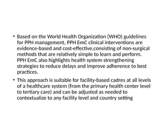 Postpartum hemorrhage Emergency bundle care. | PPTX | First Aid | Injuries