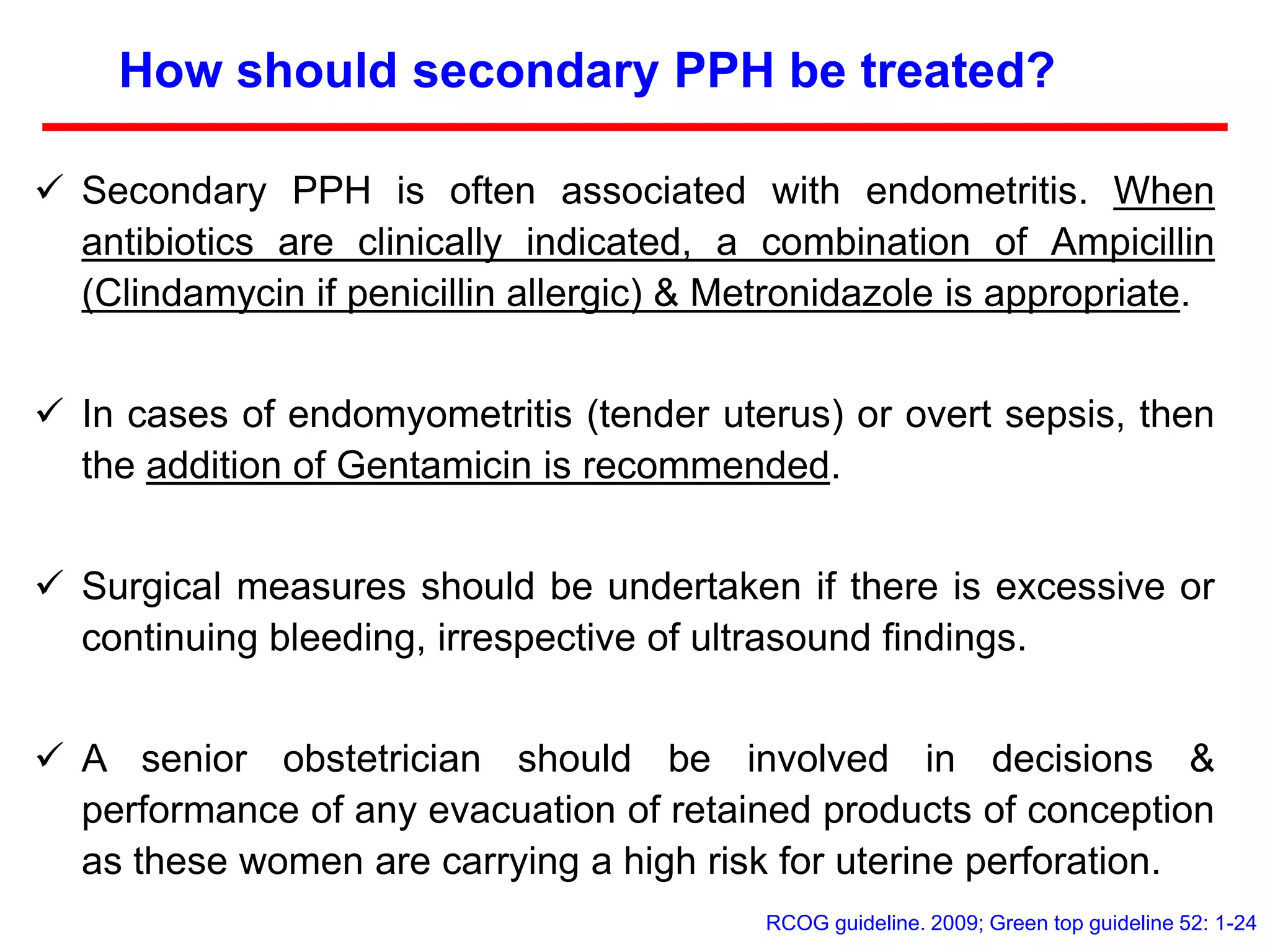 Management of Post-partum hemorrhage (PPH) | PPTX