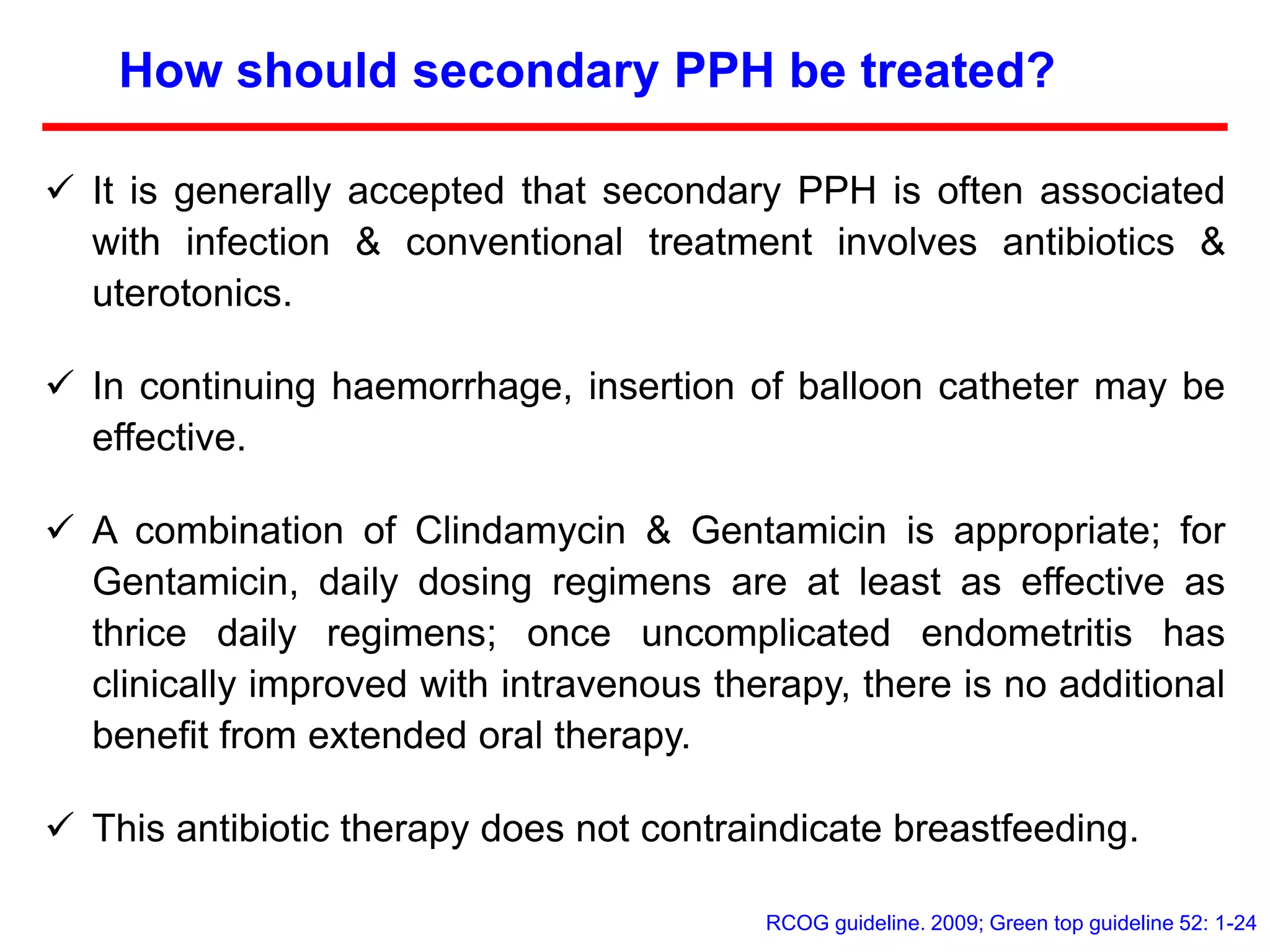 Management of Post-partum hemorrhage (PPH) | PPTX
