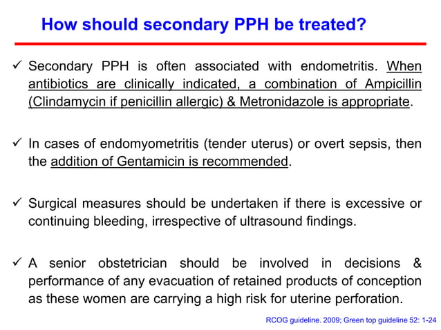 Management of Post-partum hemorrhage (PPH) | PPTX