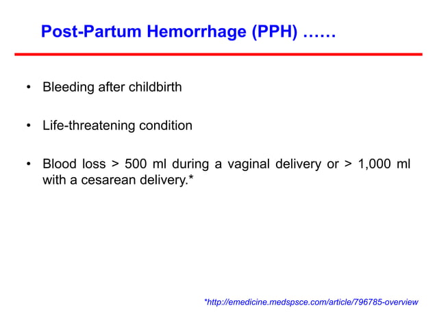 Management of Post-partum hemorrhage (PPH) | PPTX