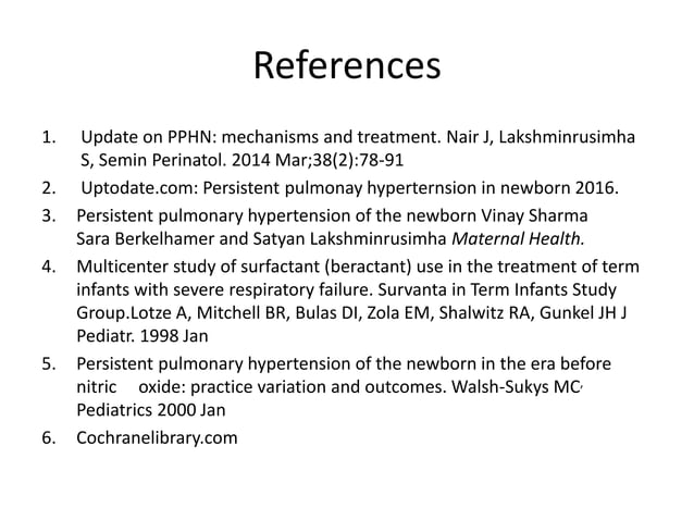 Pphn in neonates: Updates on management | PPTX | Lung and Respiratory ...