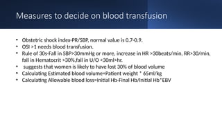 Postpartum hemorrhage-obstetric anaesthesia | PPTX