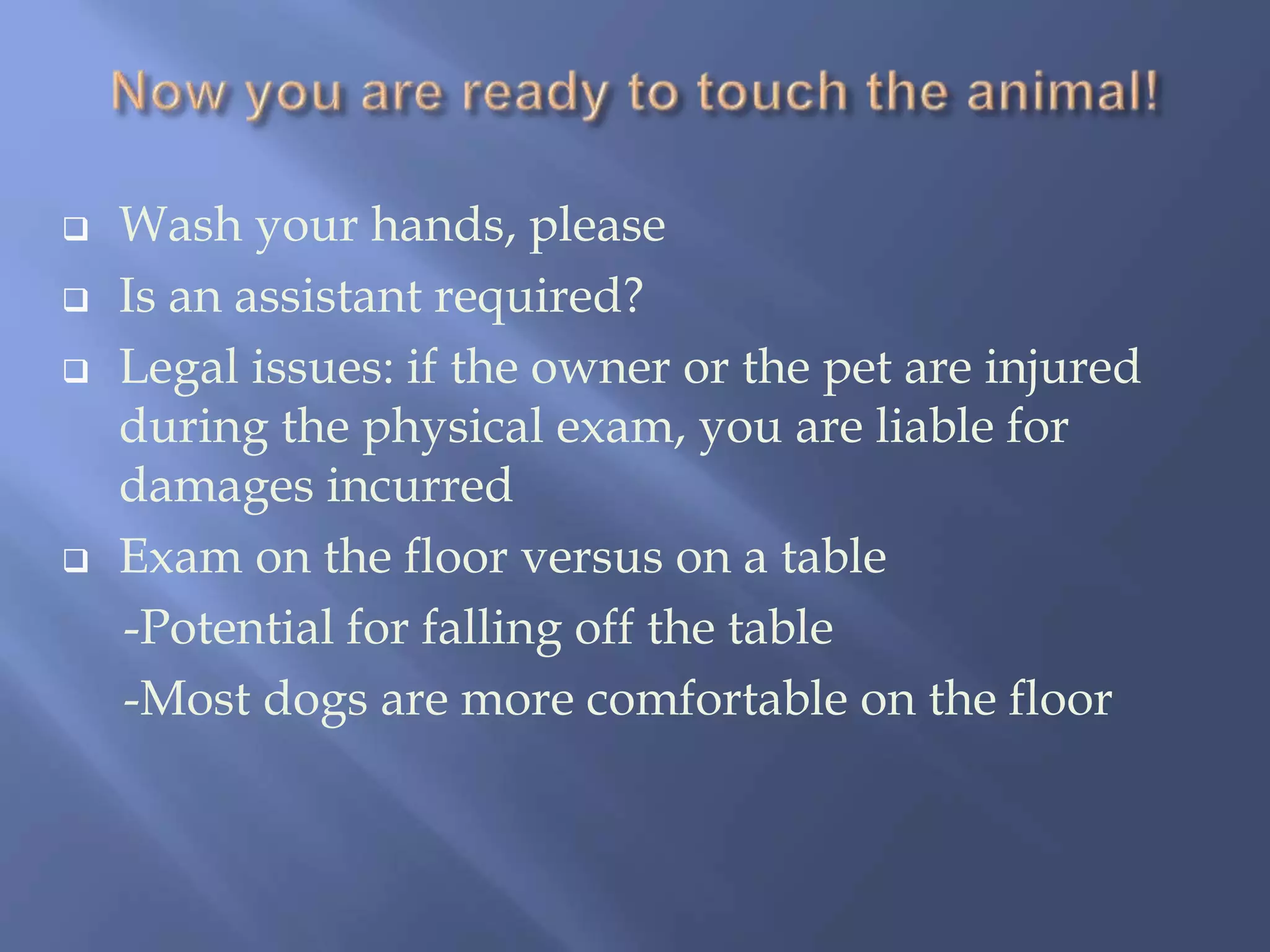 Physical examination of the dogs | PPTX