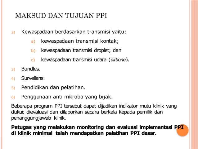 PPT PENCEGAHAN DAN PENGENDALIAN INFEKSI. | PPTX
