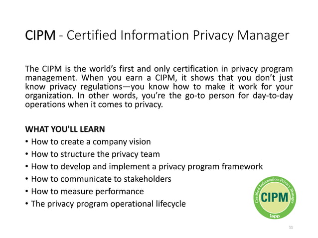 IAPP certification programs overview | PPT