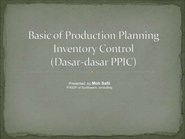 Basic of PPIC | PPSX