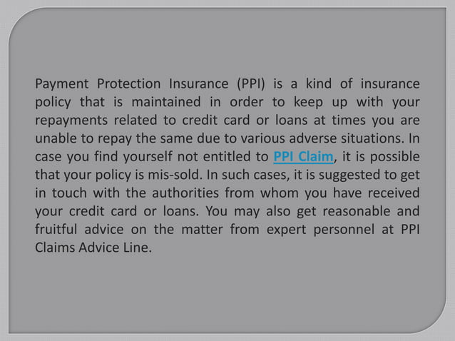 Ppi claim | PPT