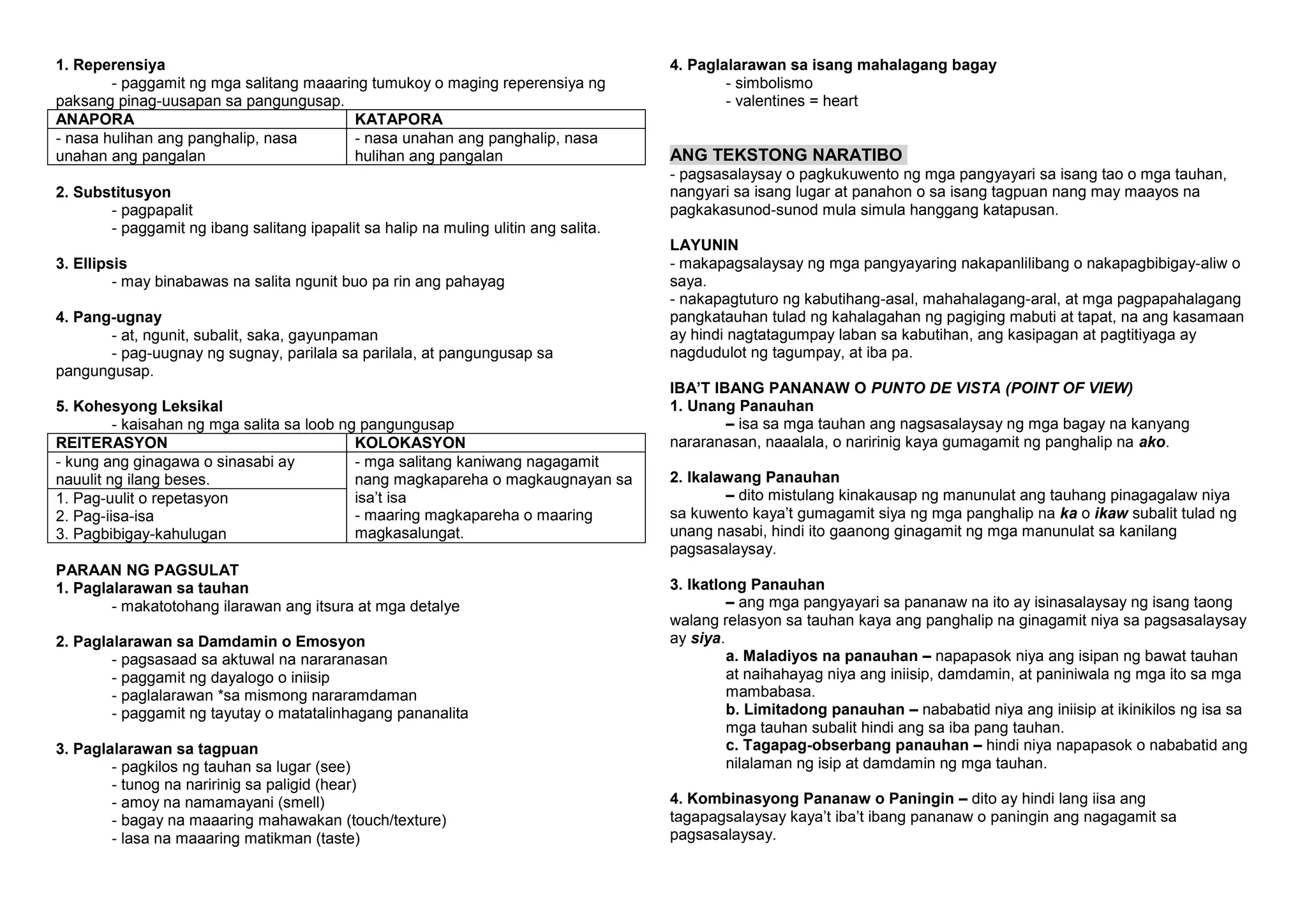 Pagbasa at Pagsusuri ng Iba't Ibang Teksto Tungo sa Pananaliksik Quarter 3 Reviewer Reviewer.docx