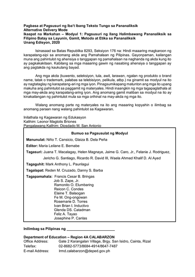 PPIITTP_Q4_M1_Pagsusuri-ng-ilang-halimbawang-pananaliksik-sa-Filipino ...