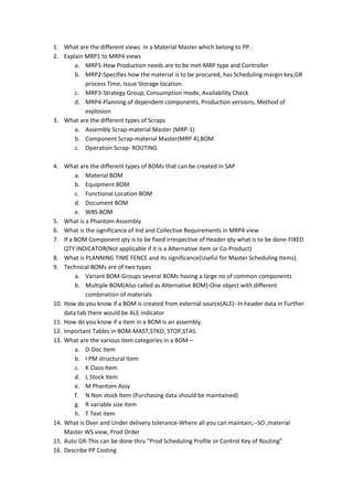 Pp interview questions | DOCX