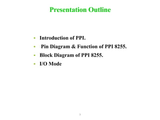 PROGRAMMABLE PERIPHERAL INTERFACE (PPI) -8255 | PPTX