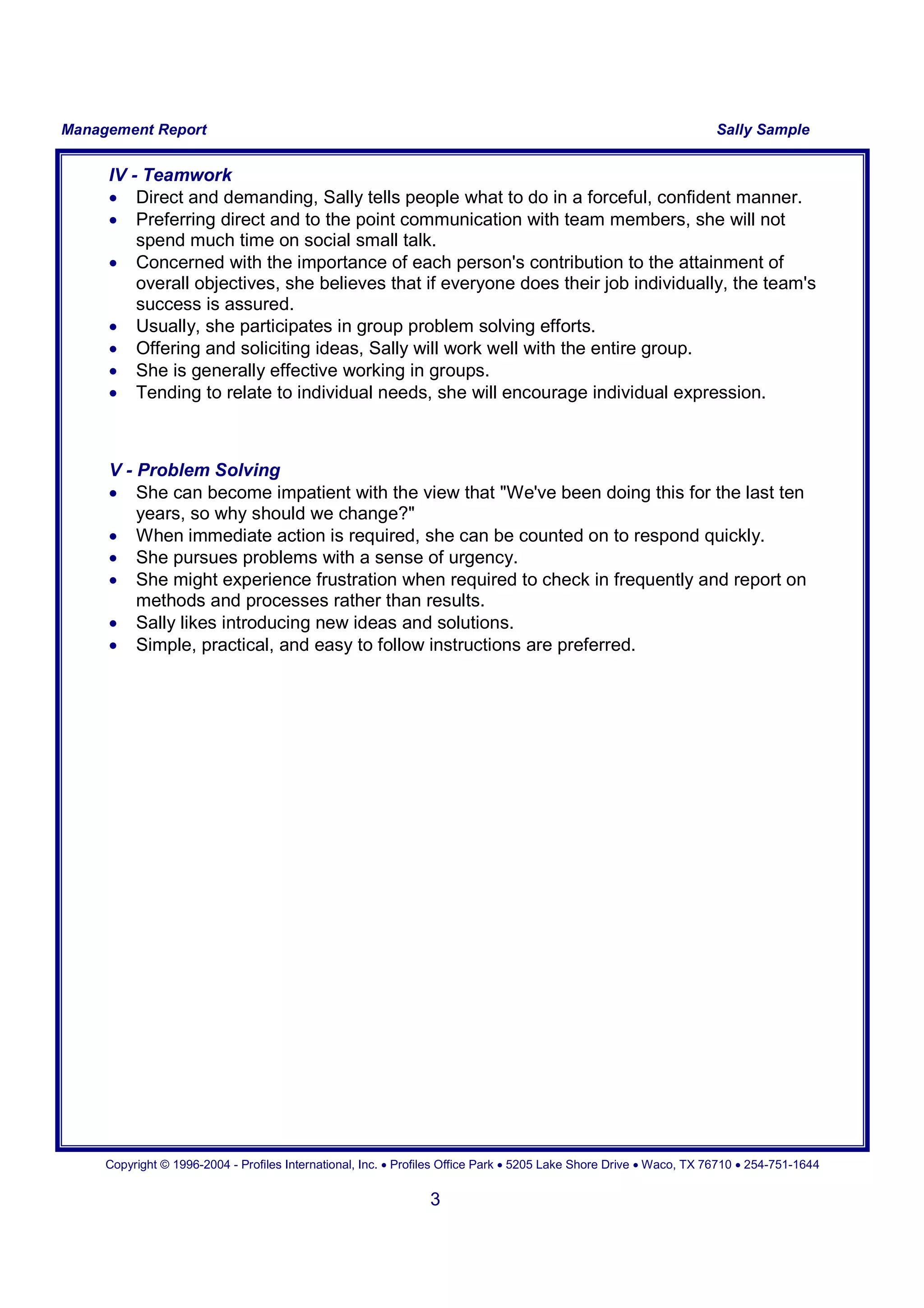 Ppi Sample Report Management Rep | PDF