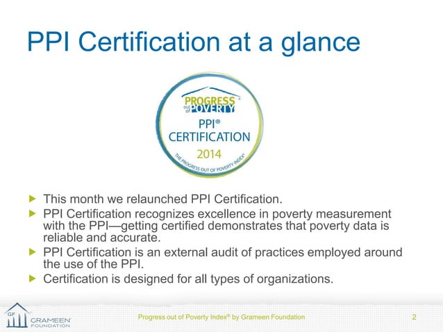 Instilling Confidence in Poverty Measurement: The New PPI Certification | PDF | Technology ...