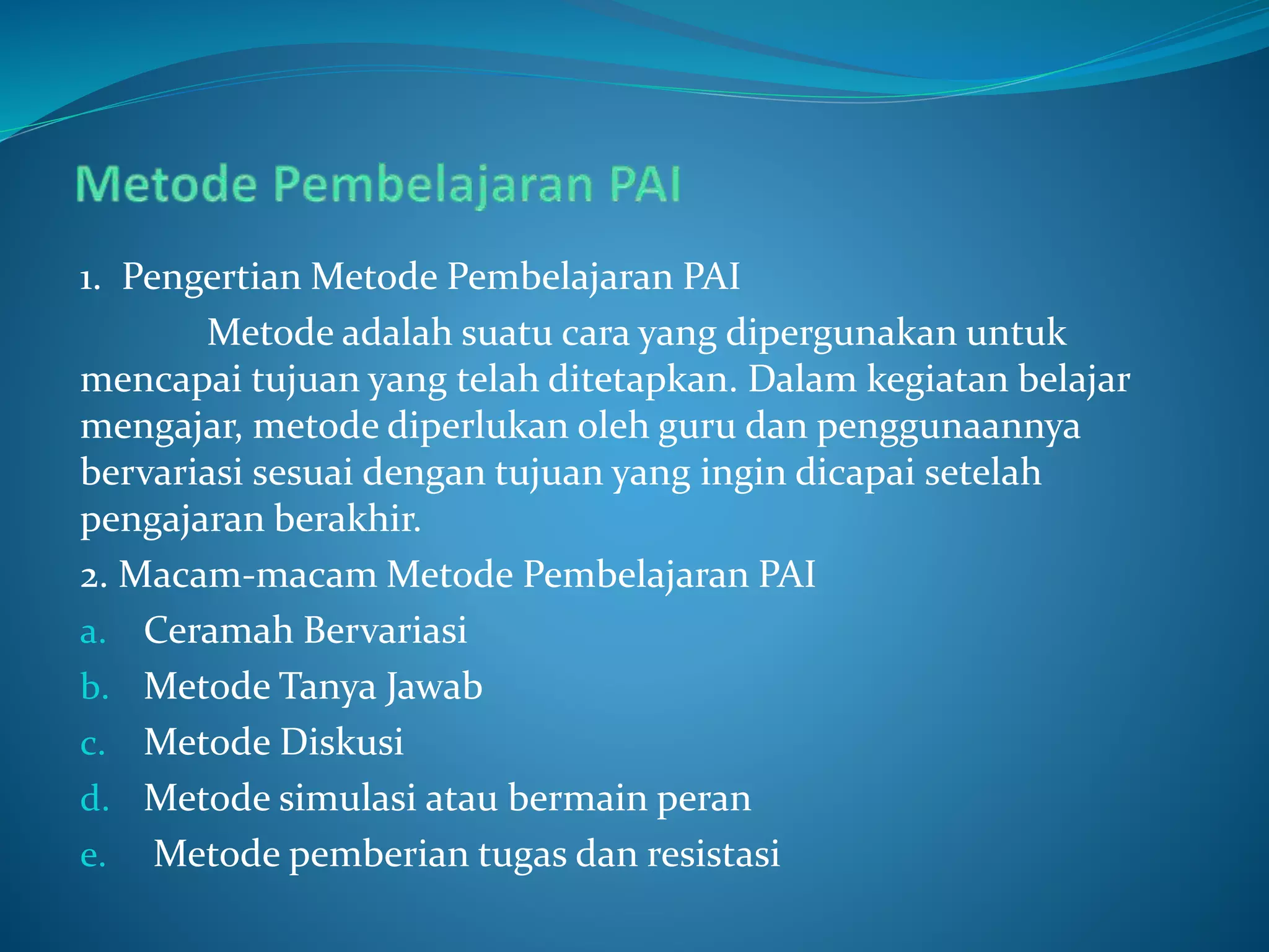 MODEL PEMBELAJARAN PAI | PPTX