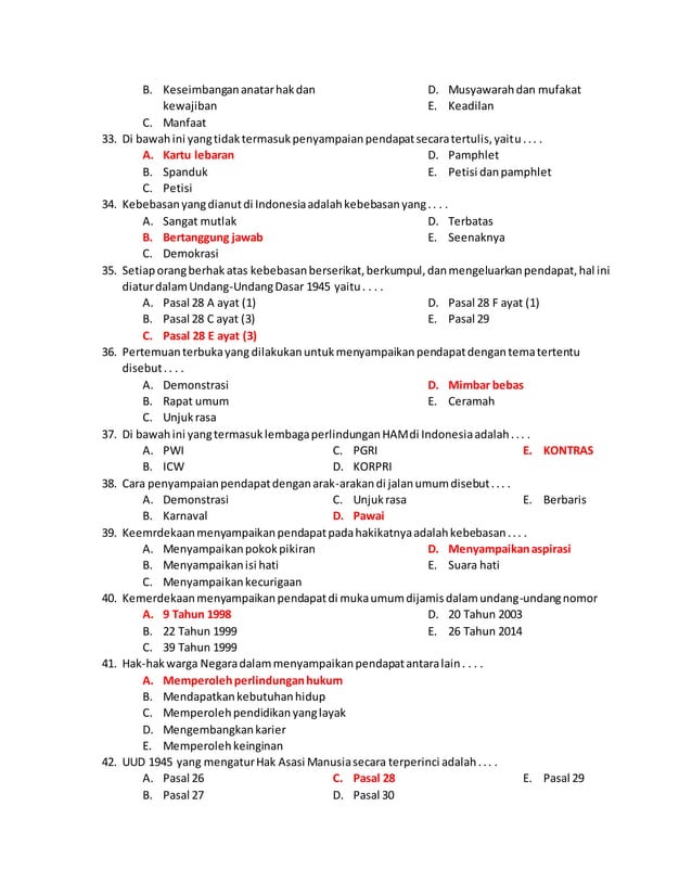 LATIHAN SOAL PPKN SMA | DOCX