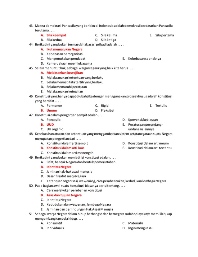 LATIHAN SOAL PPKN SMA | DOCX
