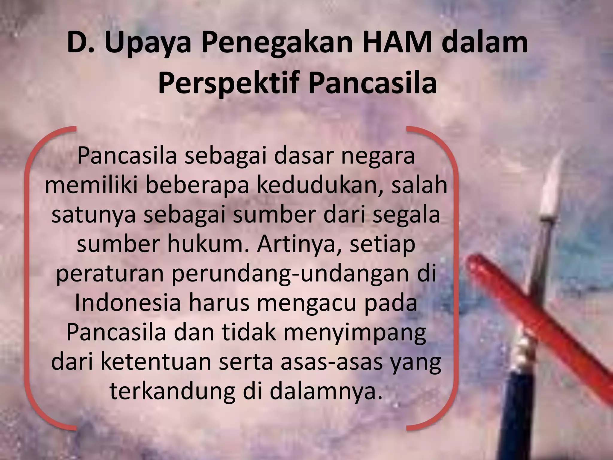 HAM dalam perspektif pancasila | PPT