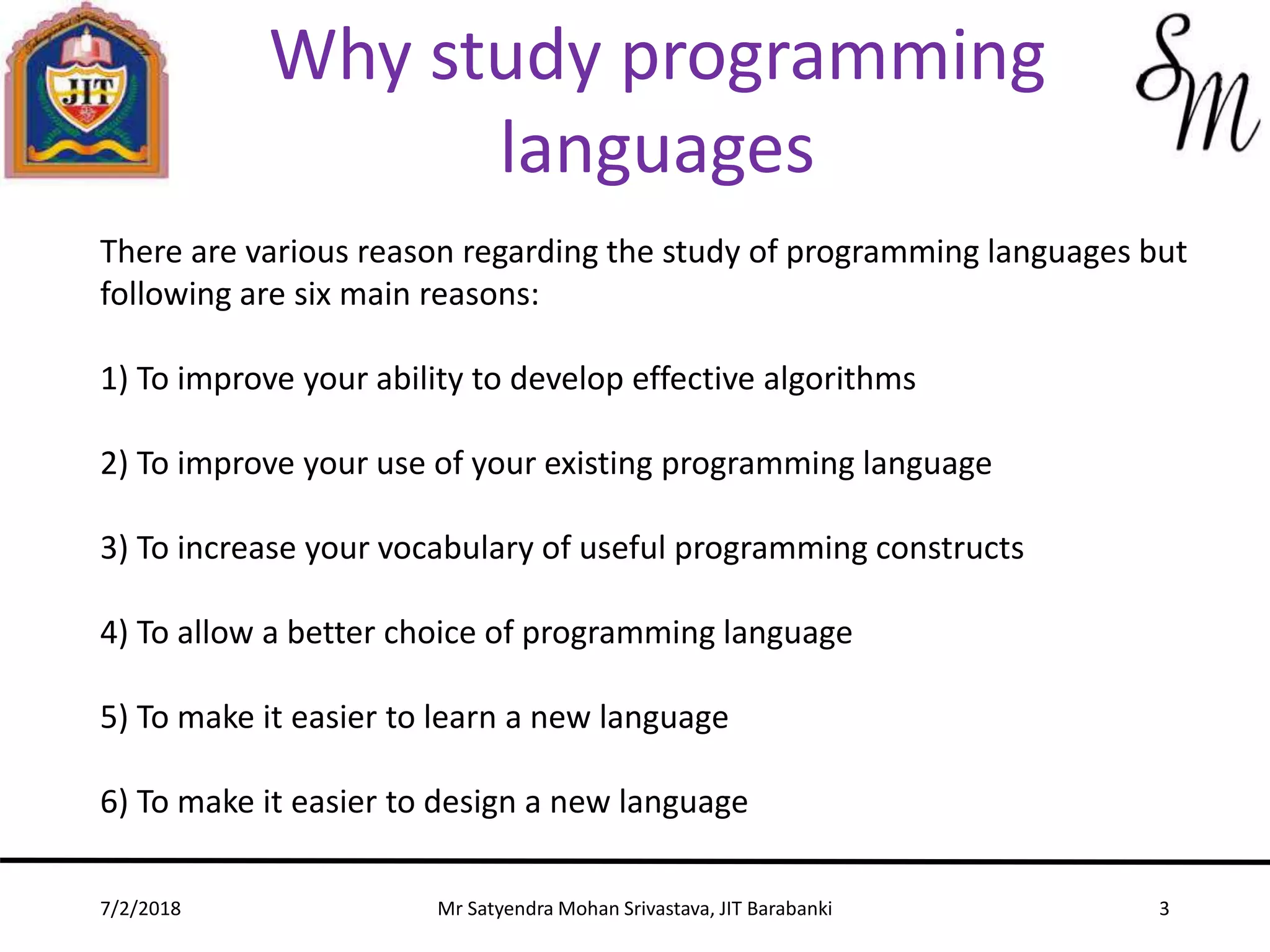 Principal of Programming Language | PPT