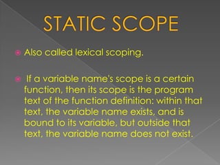 Scope - Static and Dynamic | PPTX