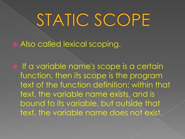 Scope - Static and Dynamic | PPTX