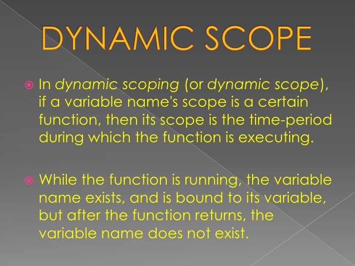 Scope Static And Dynamic 