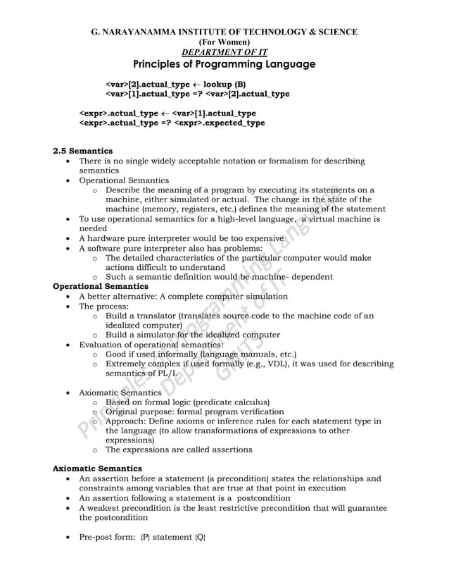 Principles Of Programming Languages Detail Notes Pdf Programming