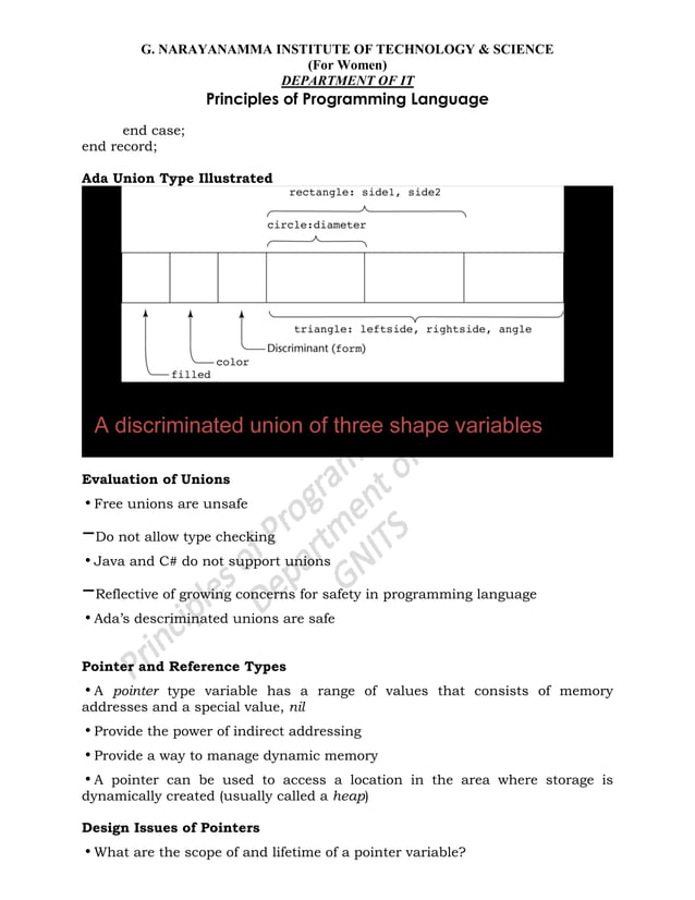 Principles Of Programming Languages Detail Notes Pdf Programming