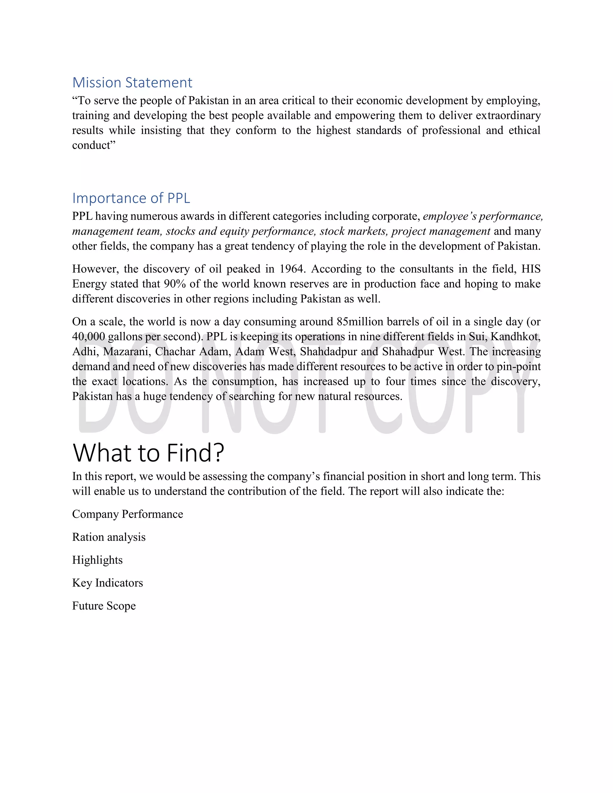 Pakistan Petroleum Limited Financial Report Analysis | PDF