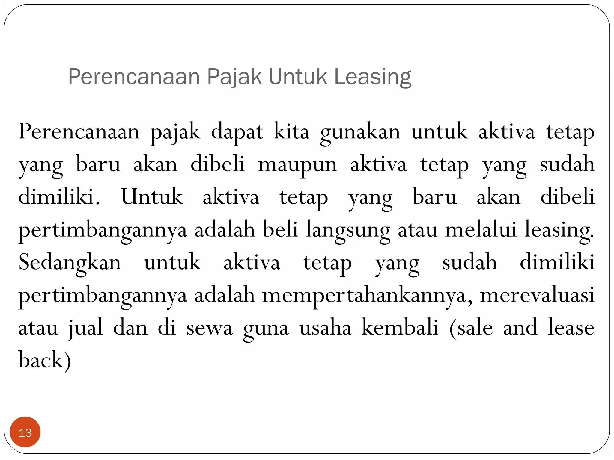 Presentasi Sewa Guna Usaha (leasing) | PPT