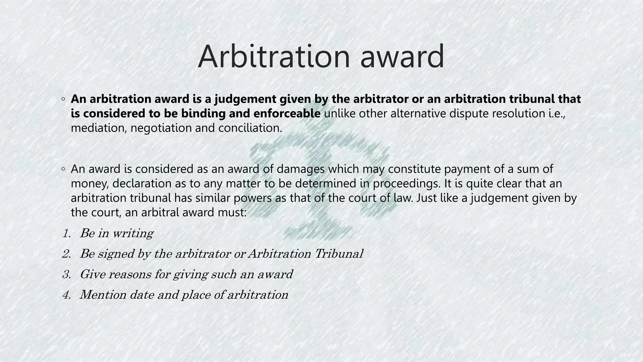 arbitration, conciliation and alternate dispute resolution methods | PPTX