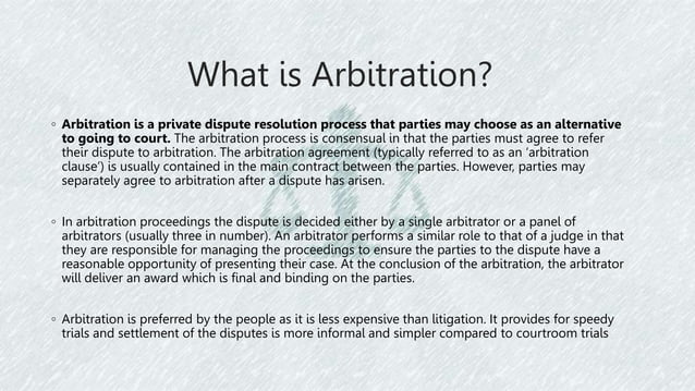 arbitration, conciliation and alternate dispute resolution methods | PPTX
