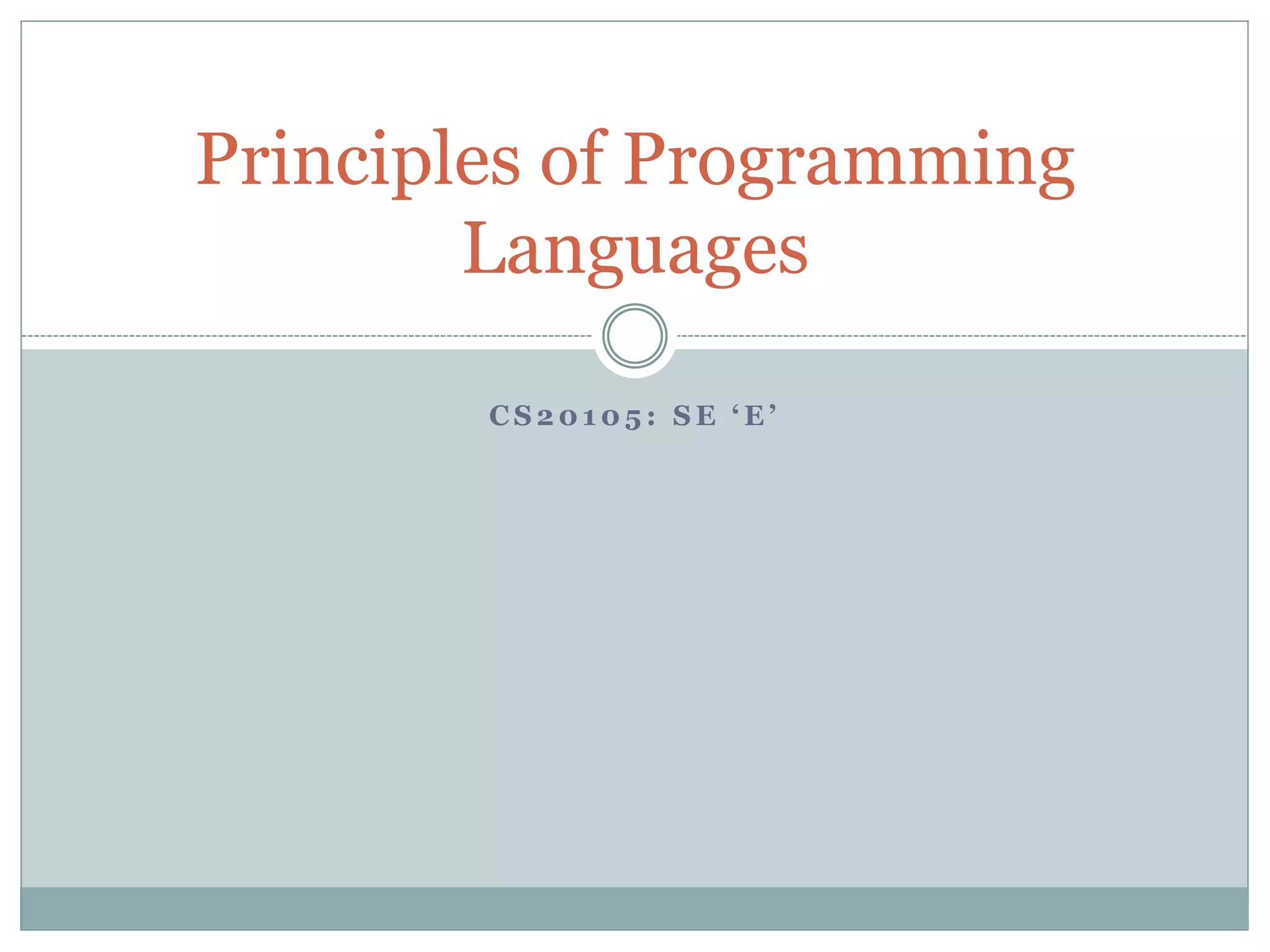 Ppl for students unit 1,2 and 3 | PDF | Programming Languages | Computing