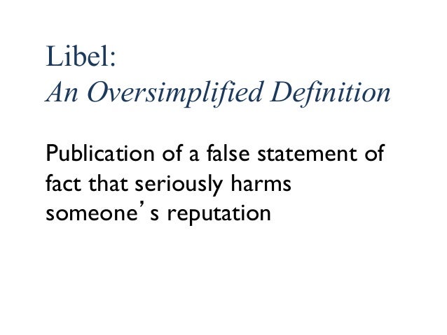 Meaning Of Libel