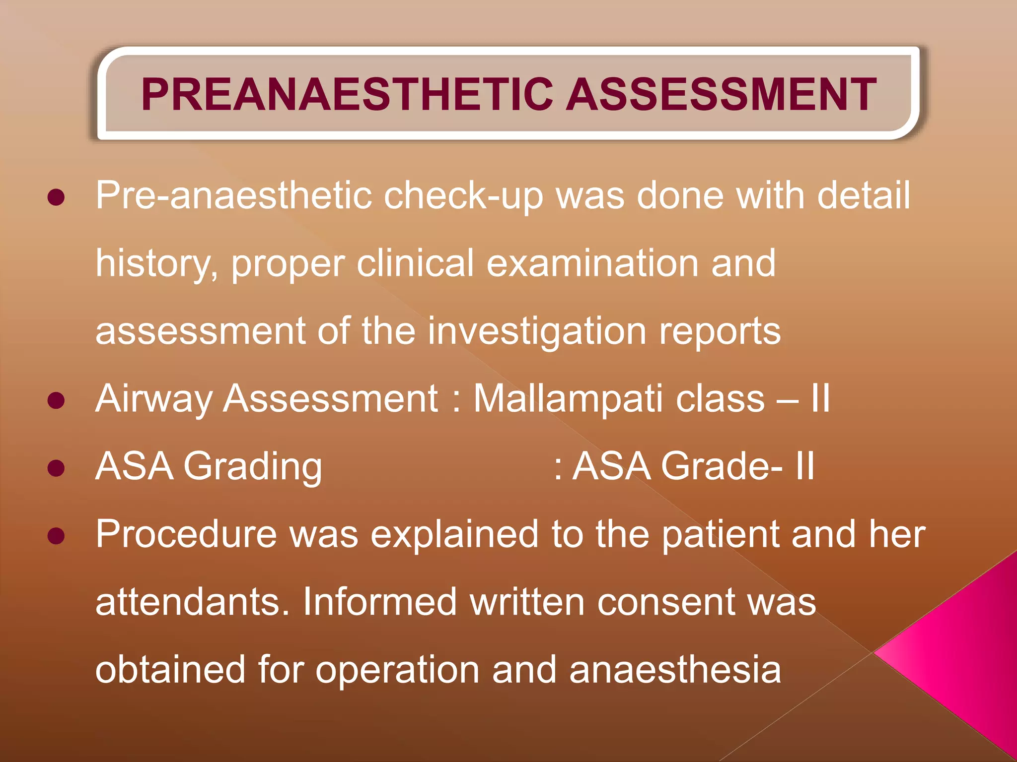 Anaestehsia for Cesarean section in a patient with Central Placenta ...