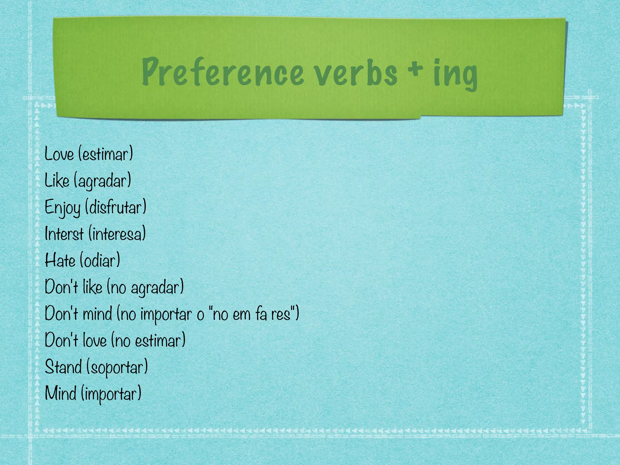 Preference verbs | PDF