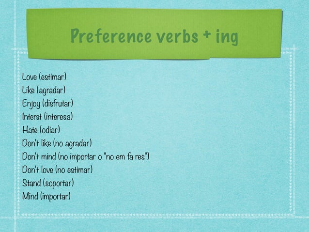 Preference verbs | PDF