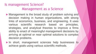 Principles & Practice of Management - Nature - Arts, Science | PPTX